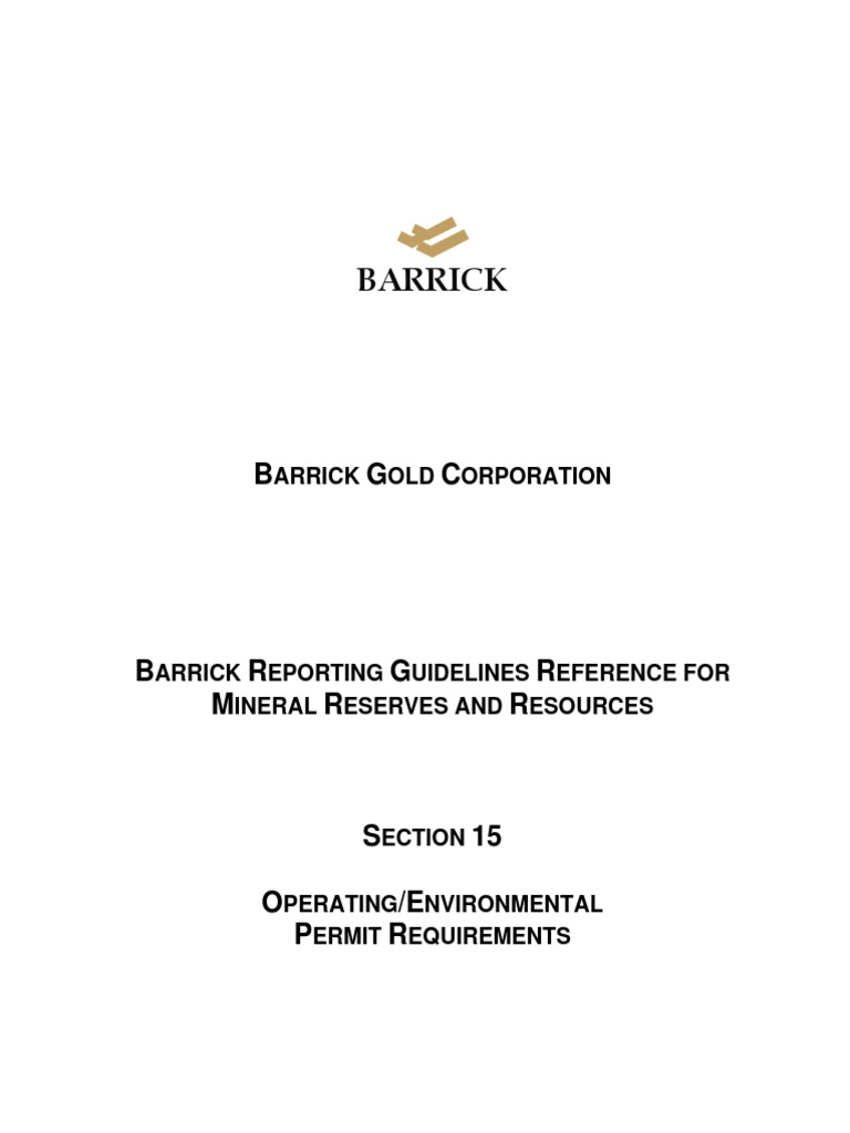 Section 15 Operating and Environmental Permit Requirements FINAL | PDF ...