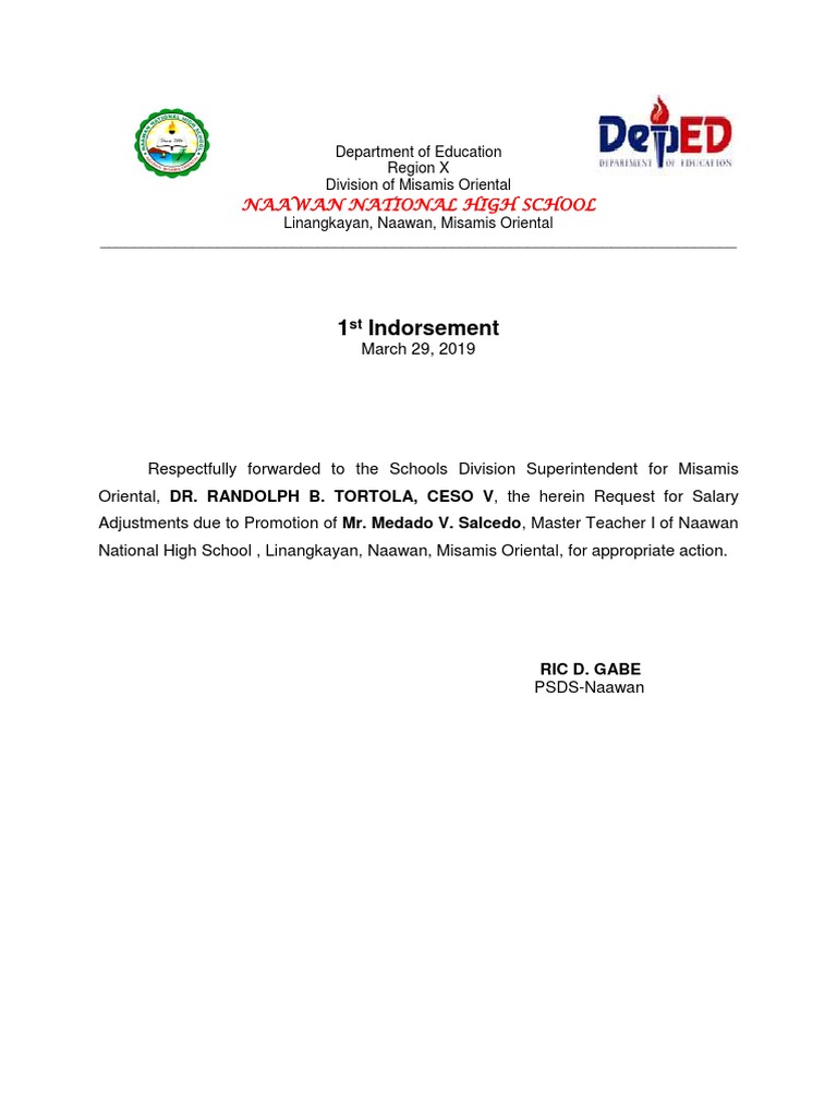 NaNHS 1st-Indorsement | PDF | Gynaecology | Human Reproduction