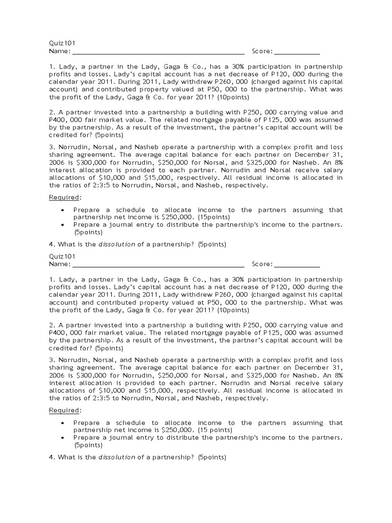 Quiz 101 | PDF | Capital (Economics) | Personal Finance