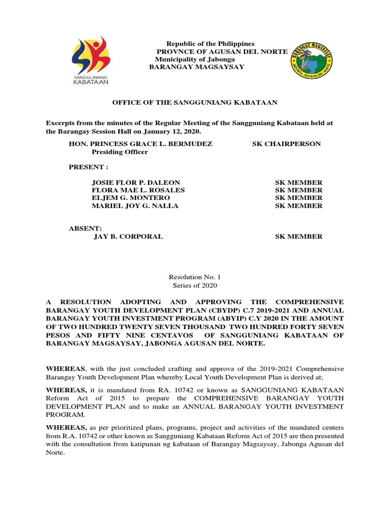 Abyip Resolution | PDF | Philippines | Youth Organizations