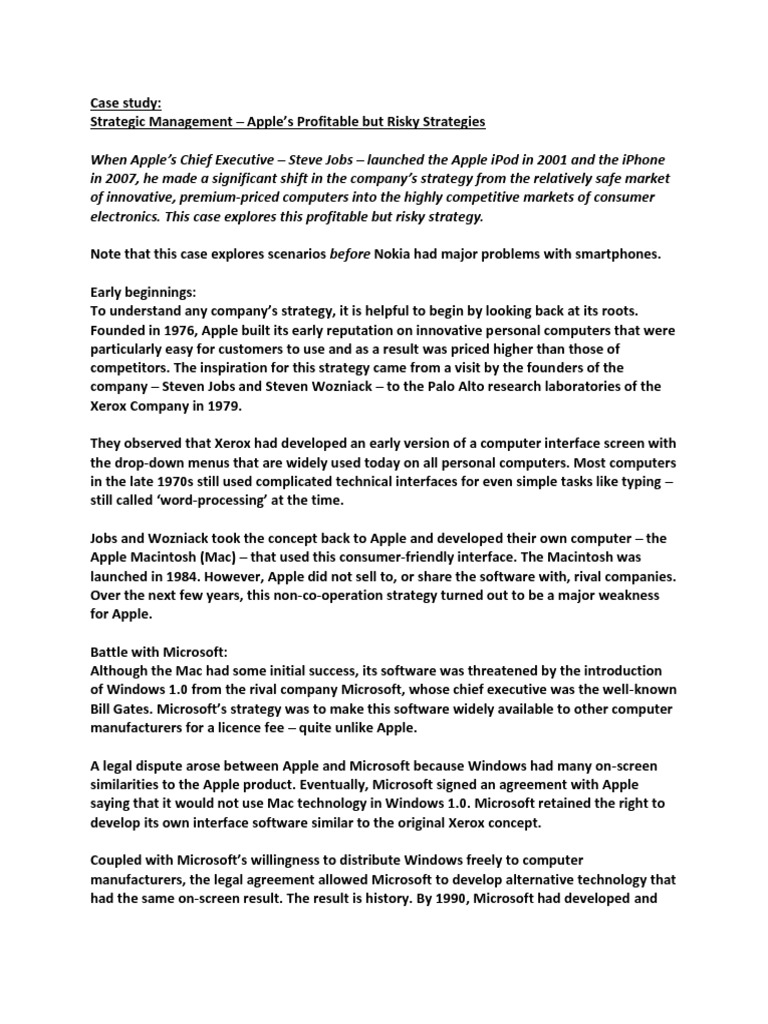 Case - Apple Competitive Strategies | PDF | Apple Inc. | I Phone