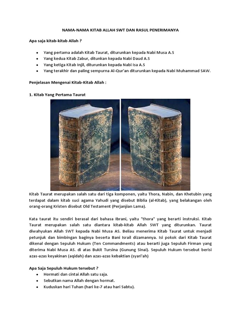 Nama Kitab Allah dan Penerimanya | PDF