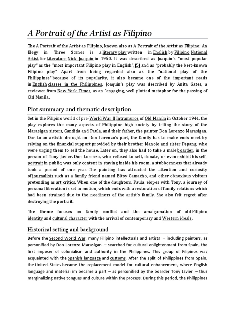 A Portrait of the Artist as Filipino | PDF | Philippines