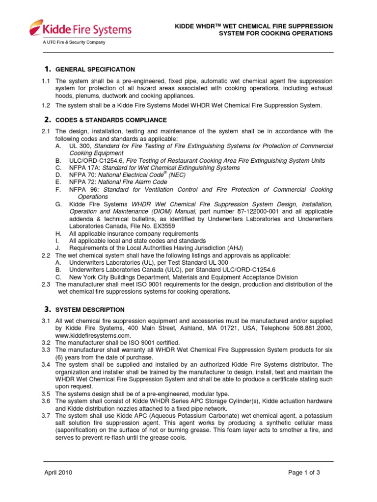 Kidde WHDR Specification | PDF | Pipe (Fluid Conveyance) | Valve