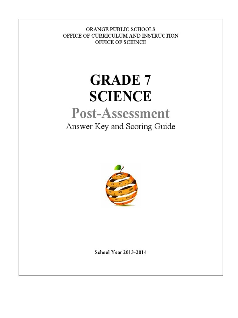 7th Grade-Post Assessment Directions and Answer Key | PDF | Cell ...