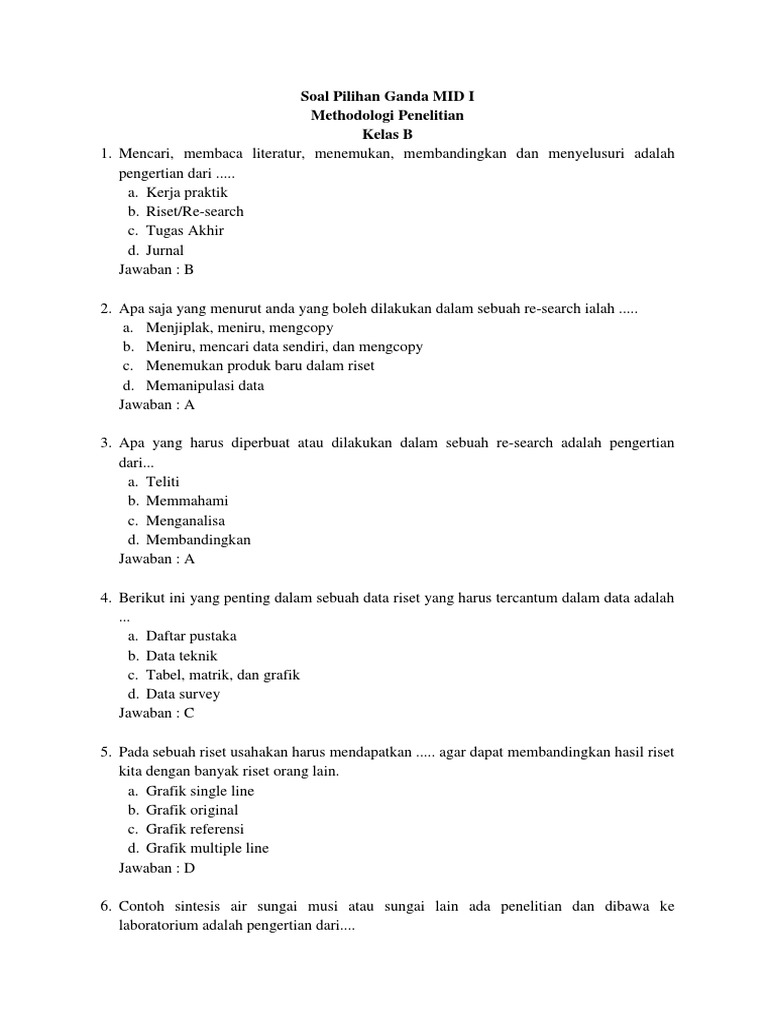 Soal Pilihan Ganda | PDF