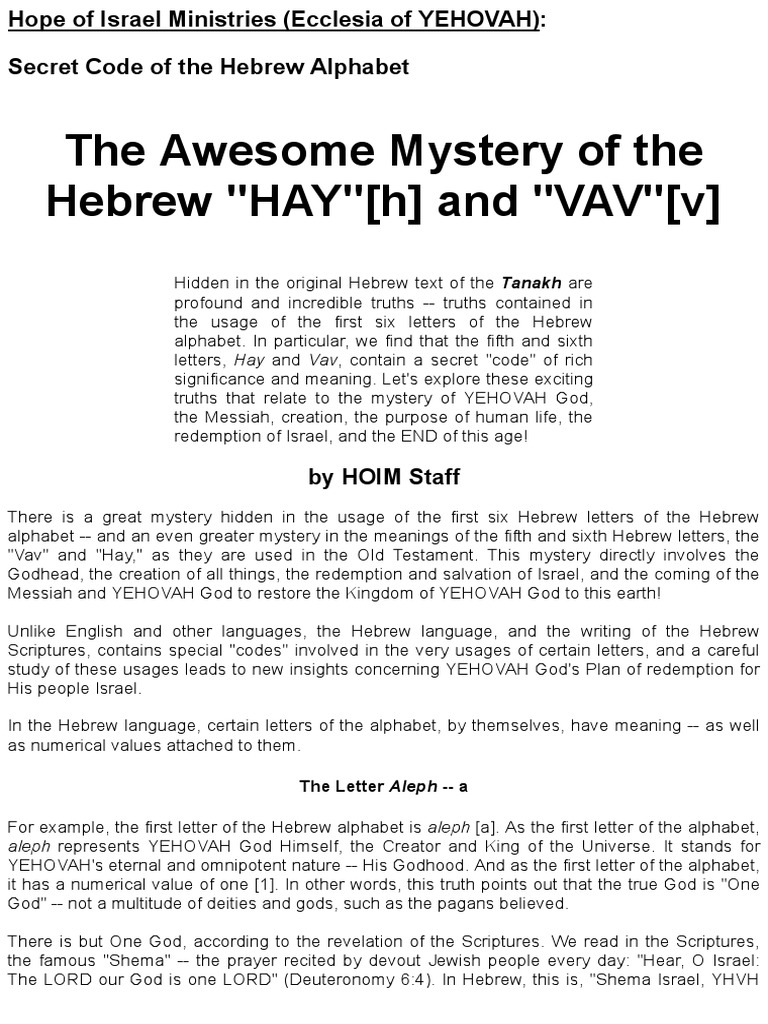 Secret Code of The Hebrew Alphabet - The Awesome Mystery of The Hebrew ...