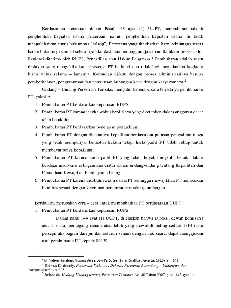 Pembubaran PT | PDF