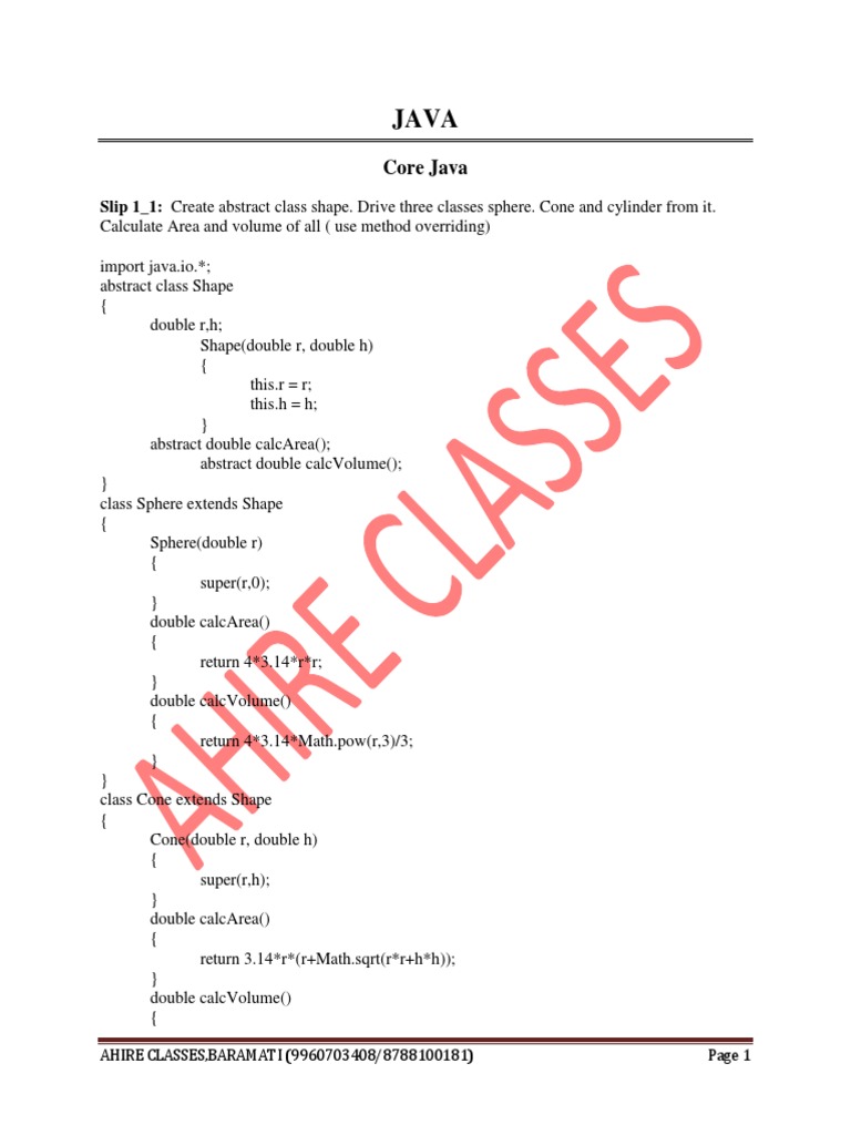 Ty BCS Core Java PDF | PDF | Volume | Sphere