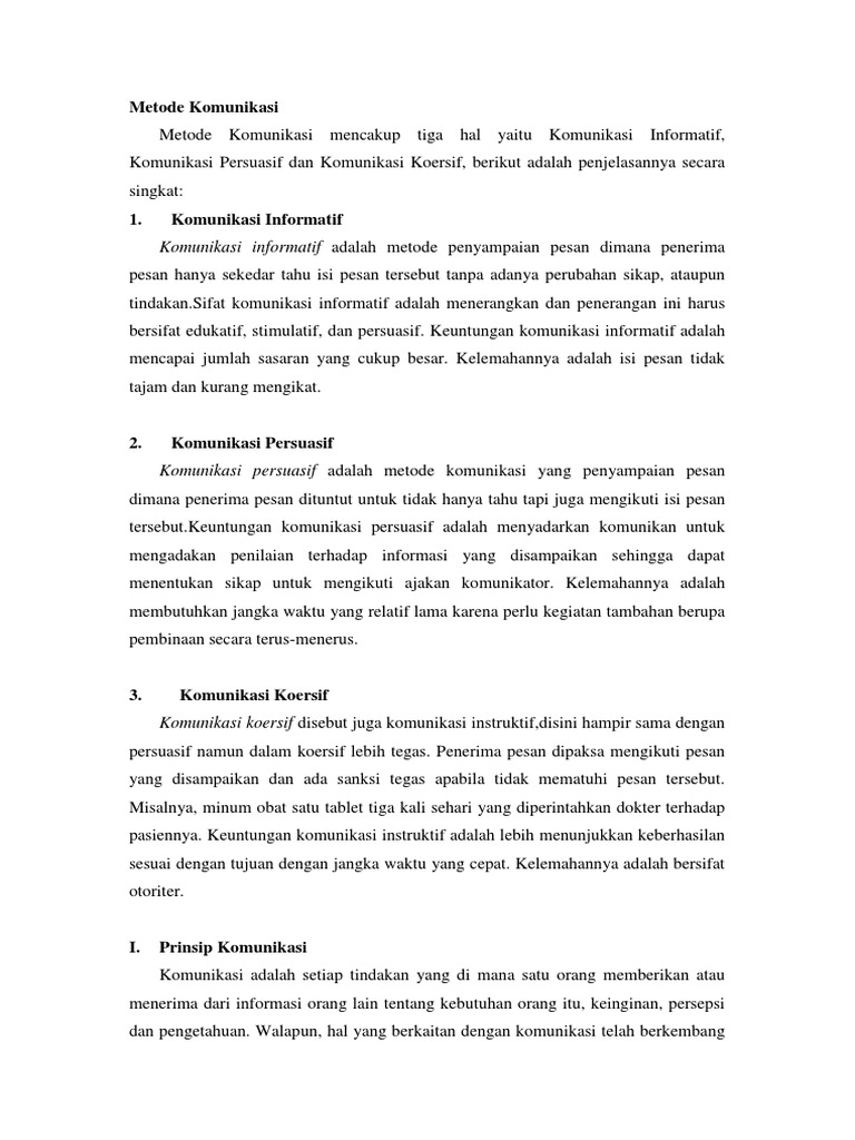 Metode Komunikasi | PDF