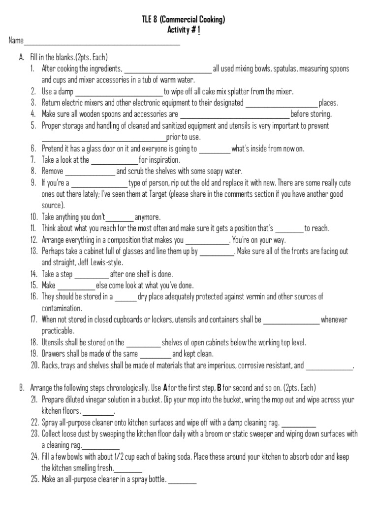 Commercial Cooking Test | PDF | Kitchen Utensil | Spoon