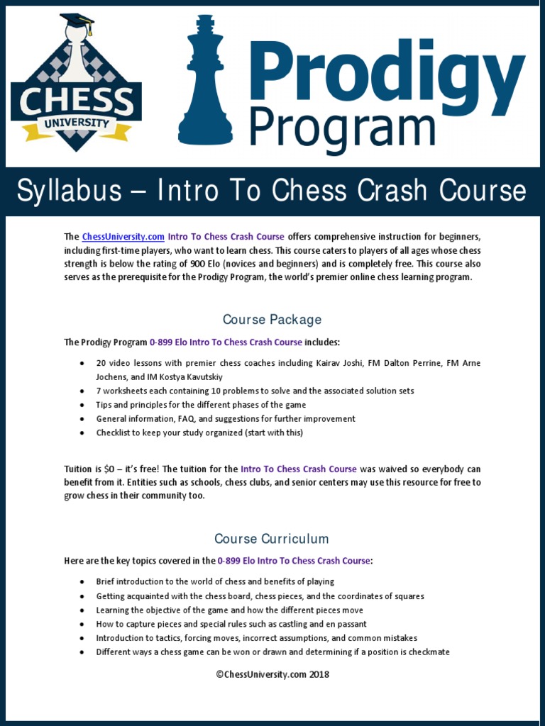 Intro To Chess Syllabus | PDF | Chess | Competitive Games