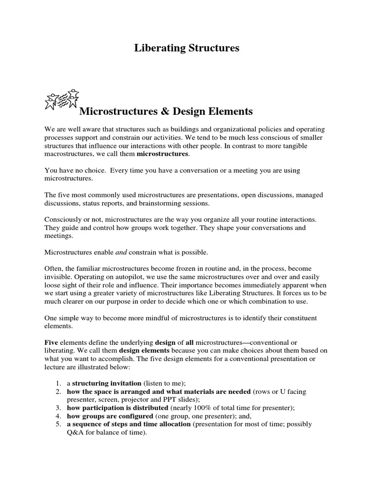 Liberating Structures Print Ready | Download Free PDF | Brainstorming ...
