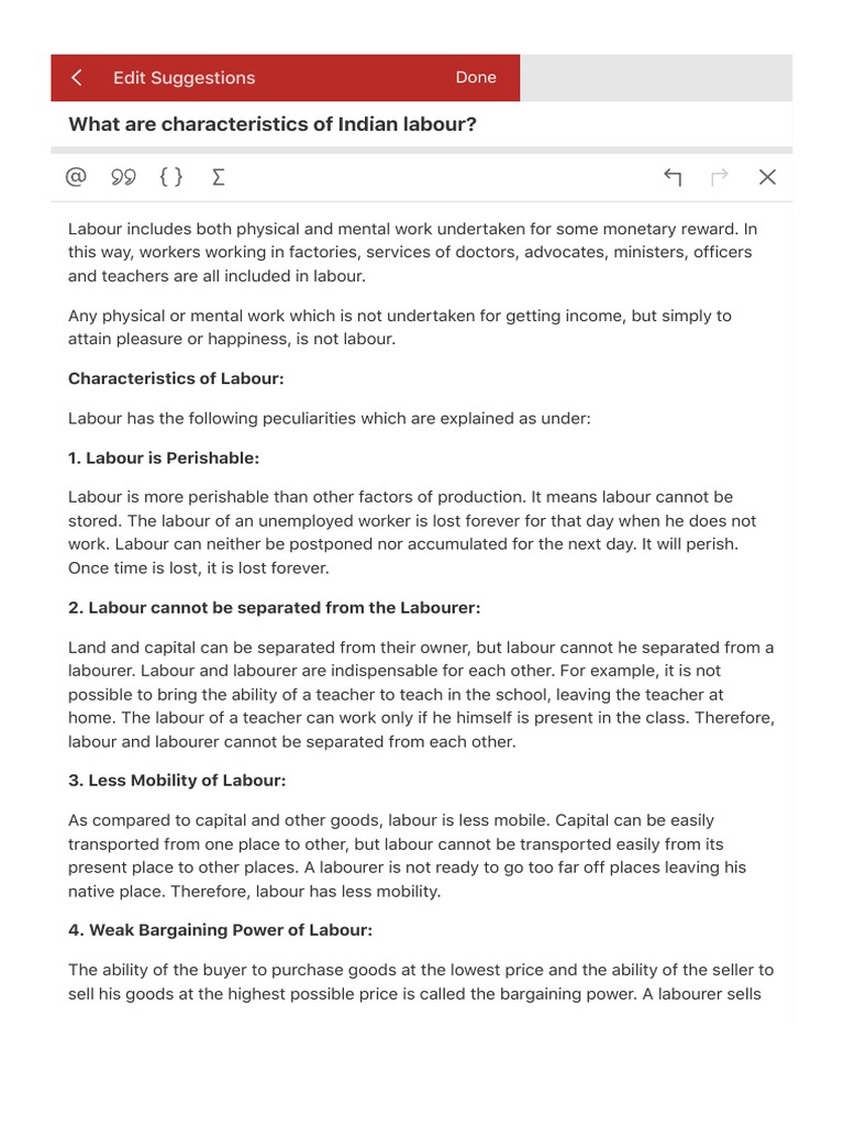 Characteristics of Labour | PDF | Labour Economics | Demand