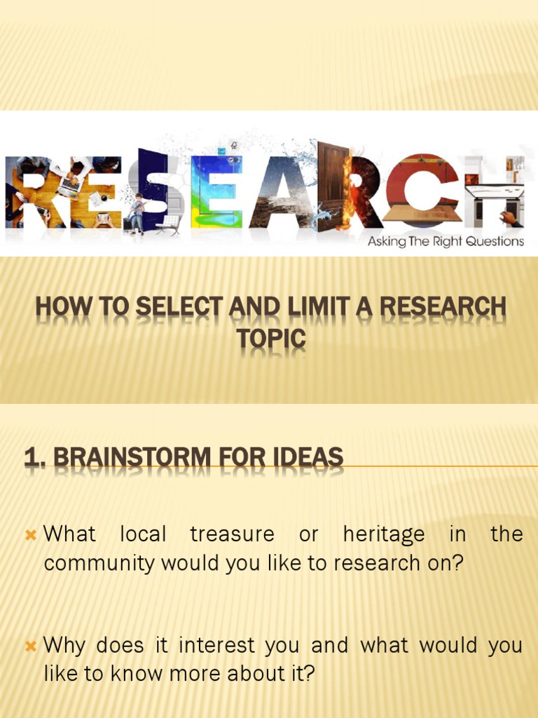 Selecting and Limiting Research Topics | PDF | Questionnaire | Survey ...