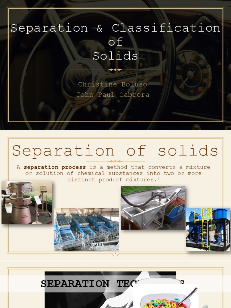 Separation Classification | PDF | Chemical Engineering | Applied And ...