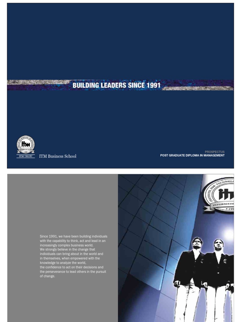 ITM Business School: Post Graduate Diploma in Management | PDF ...