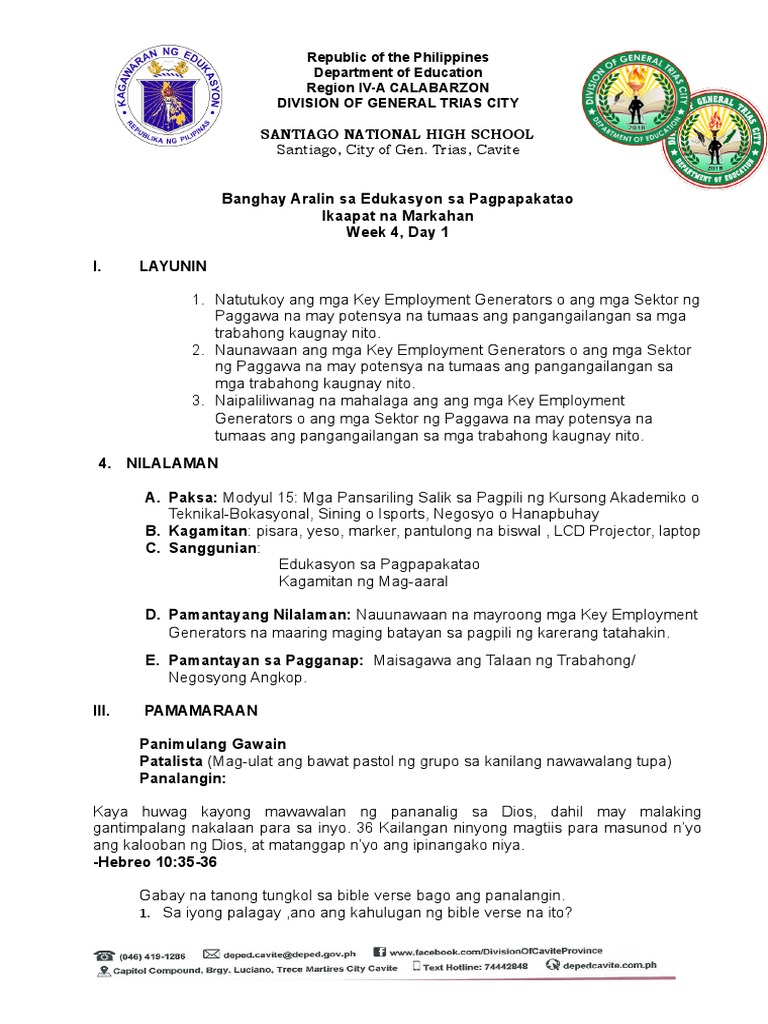 Week 4 Day 1-Key Employment Generators | PDF