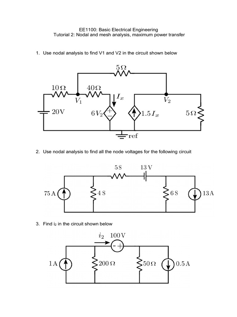 EE1100 Spring 2020 Tutorial 2 | PDF | Science & Mathematics