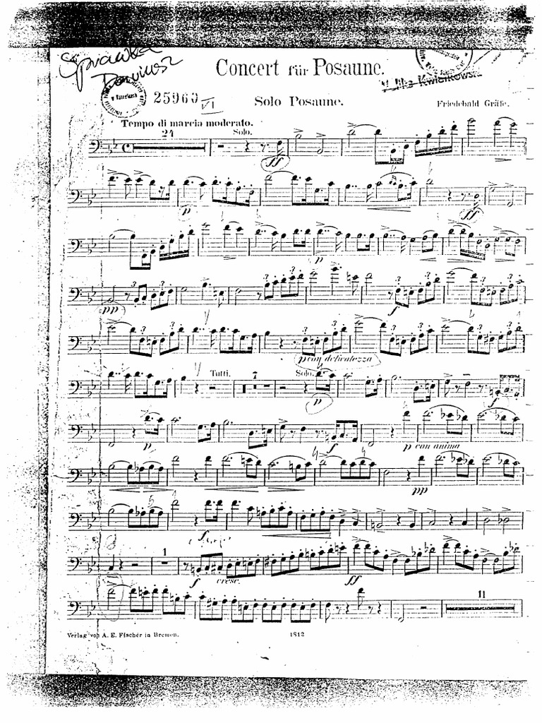 Concertino para Trombon Friedbald Grafe | PDF