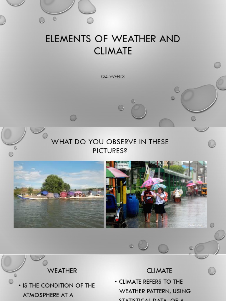 ELEMENTS of WEATHER and CLIMATE | PDF | Rain | Monsoon