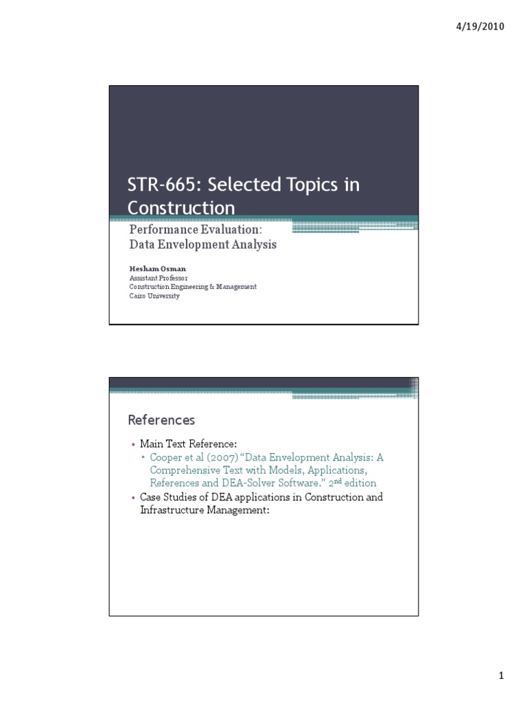 Lecture 7 - DEA PDF | PDF | Applied Mathematics | Economies