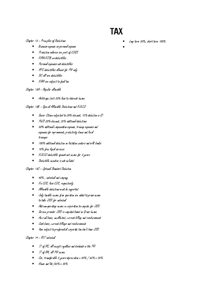 TAX Reviewer Income Taxation Theories | PDF