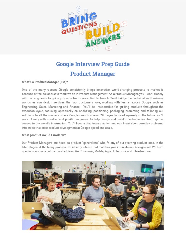 (Google Interview Prep Guide) Product Manager PDF | PDF | Decision ...