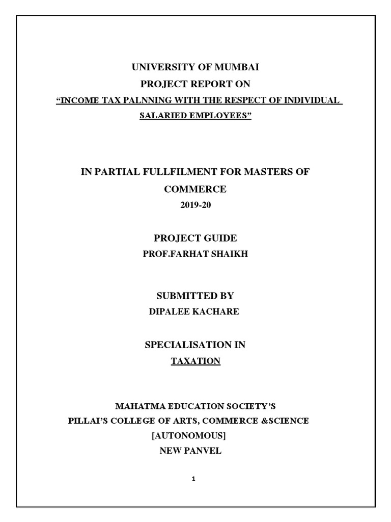 Income Tax Planning for Salaried Employees | PDF | Income Tax | Tax ...