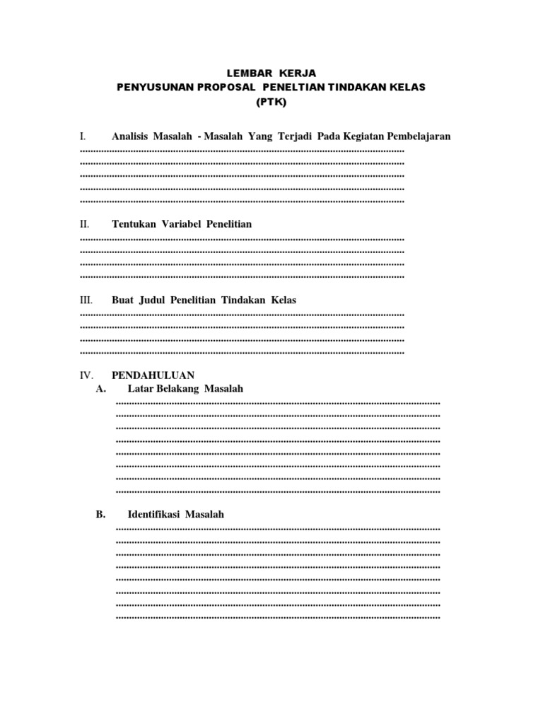 Lembar Kerja Proposal PTK | PDF