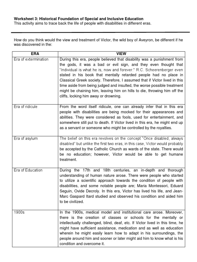 Historical Eras of Special Education | PDF | Disability | Special Education