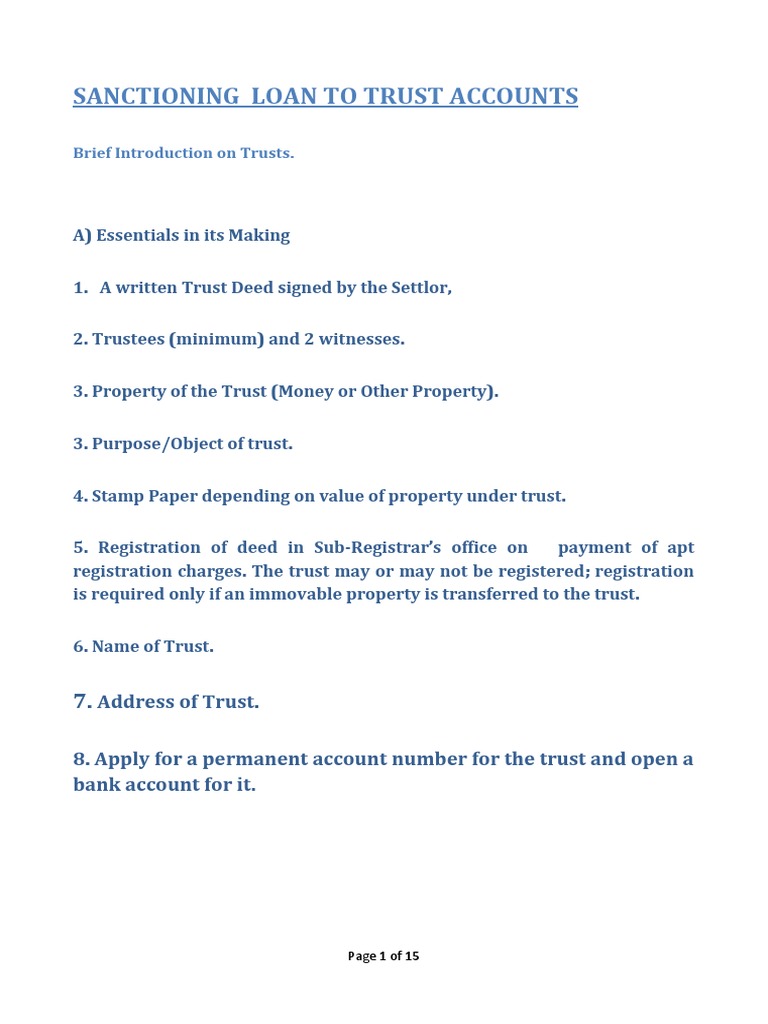 Trust Check List | PDF | Trust Law | Trustee