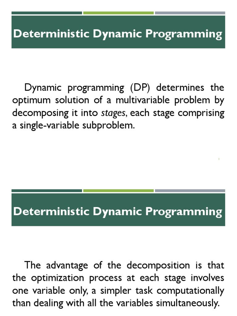 Deterministic Dynamic Programming Part 1 | PDF | Dynamic Programming ... Deterministic Dynamic Programming Part 1 | PDF | Dynamic Programming ...