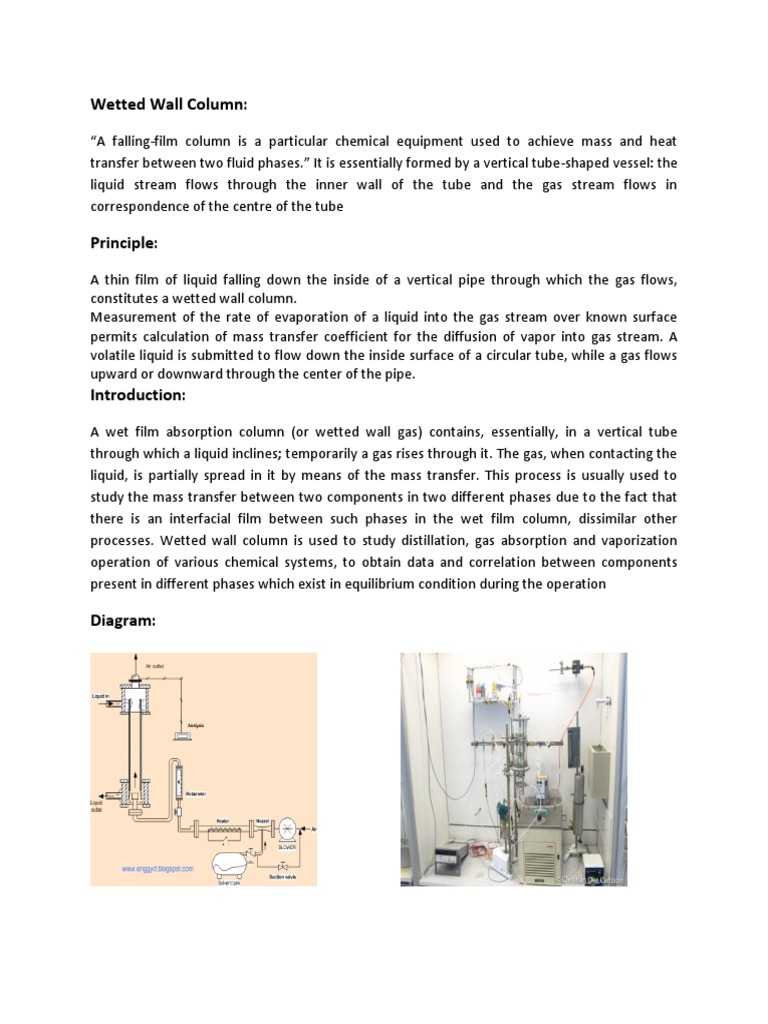 Wetted Wall Column Assign | PDF | Wetting | Liquids