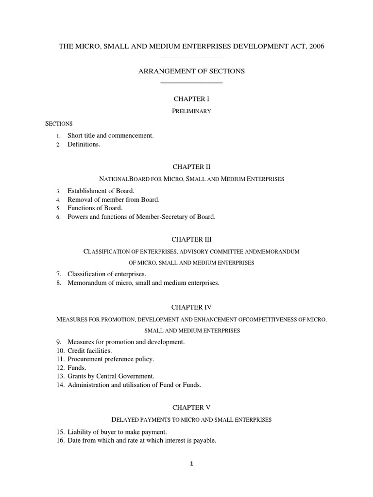 MSME Act 2006 | PDF | Government Of India | Alternative Dispute Resolution