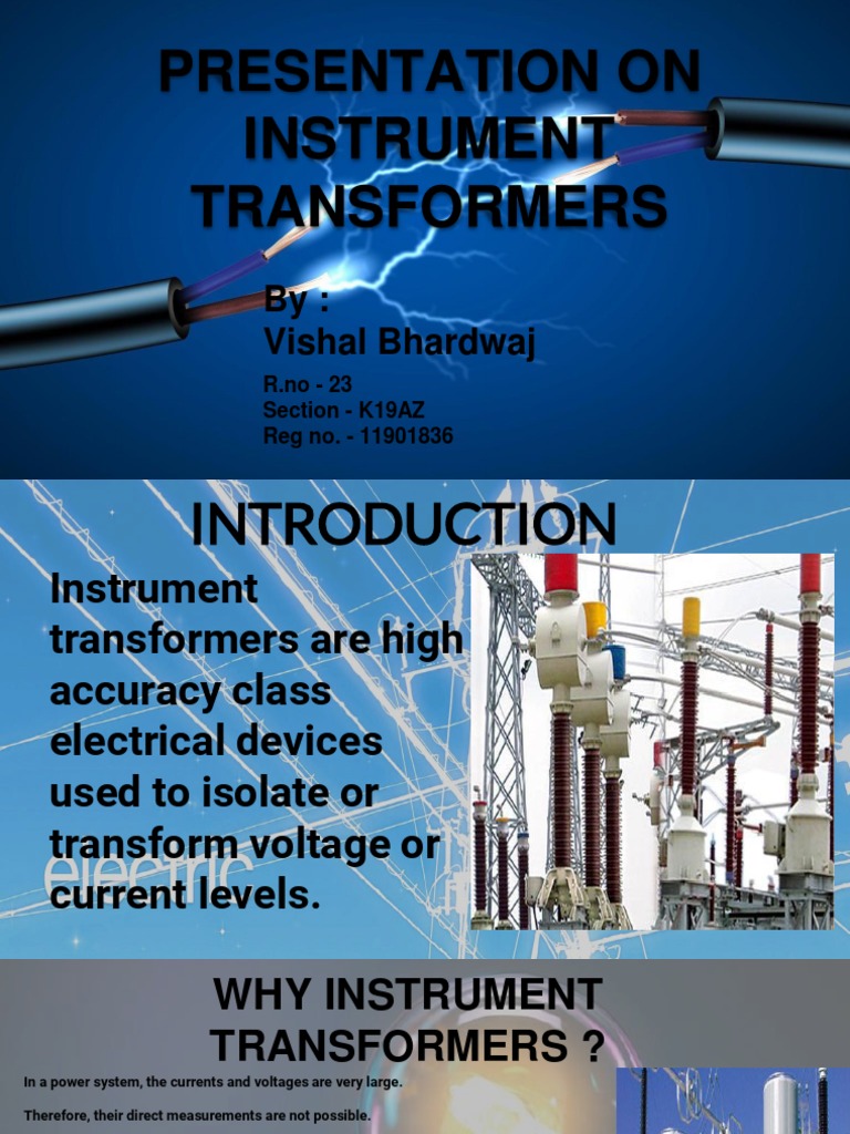 Presentation On Instrument Transformers | PDF | Transformer | Alternating Current