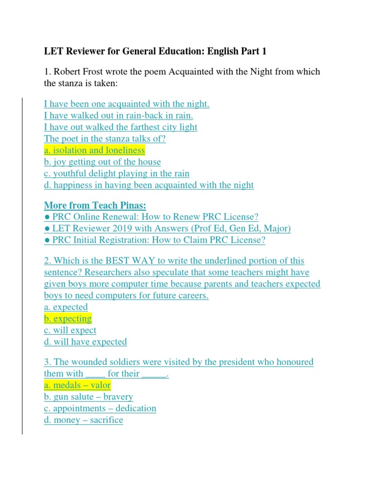 LET Reviewer For General Education | PDF | Earthquakes | Chemical Elements