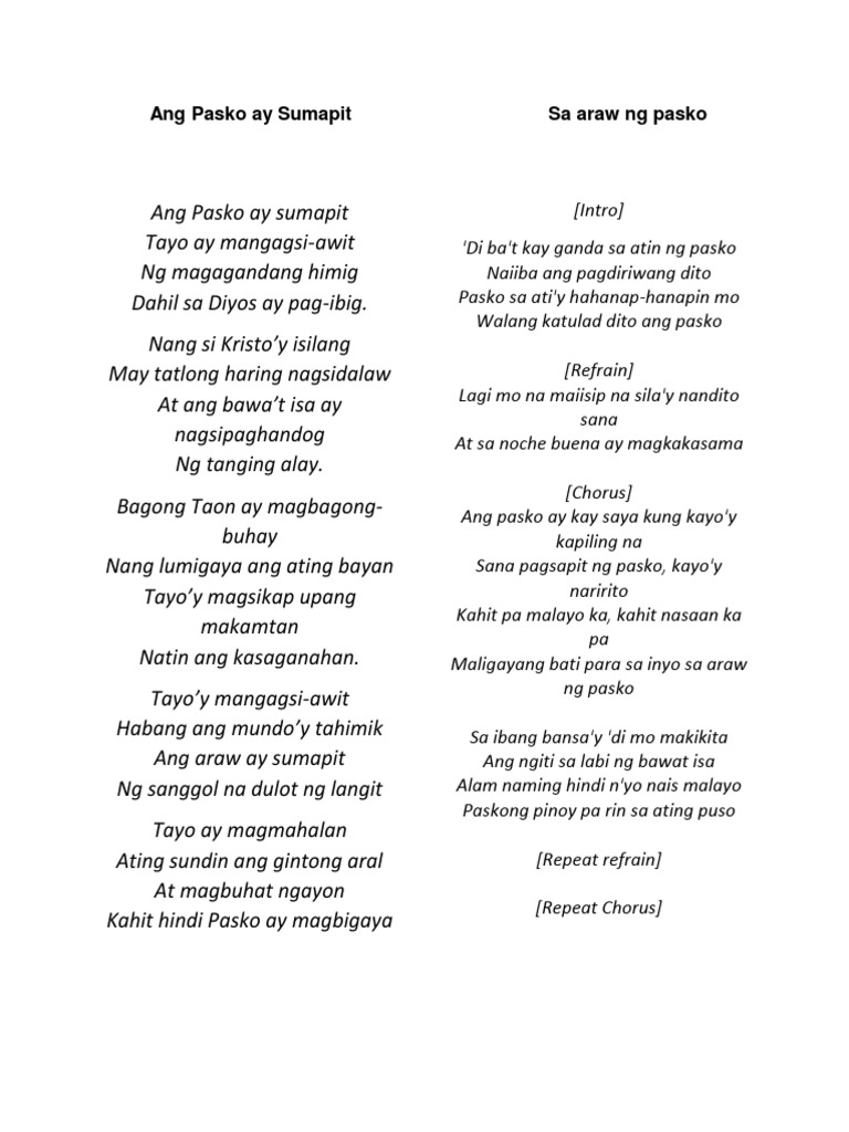 Kwento Ng Pasko Lyrics