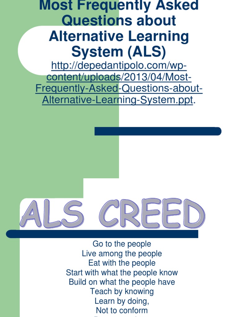 Most Frequently Asked Questions About Alternative Learning System | PDF | Literacy | Learning