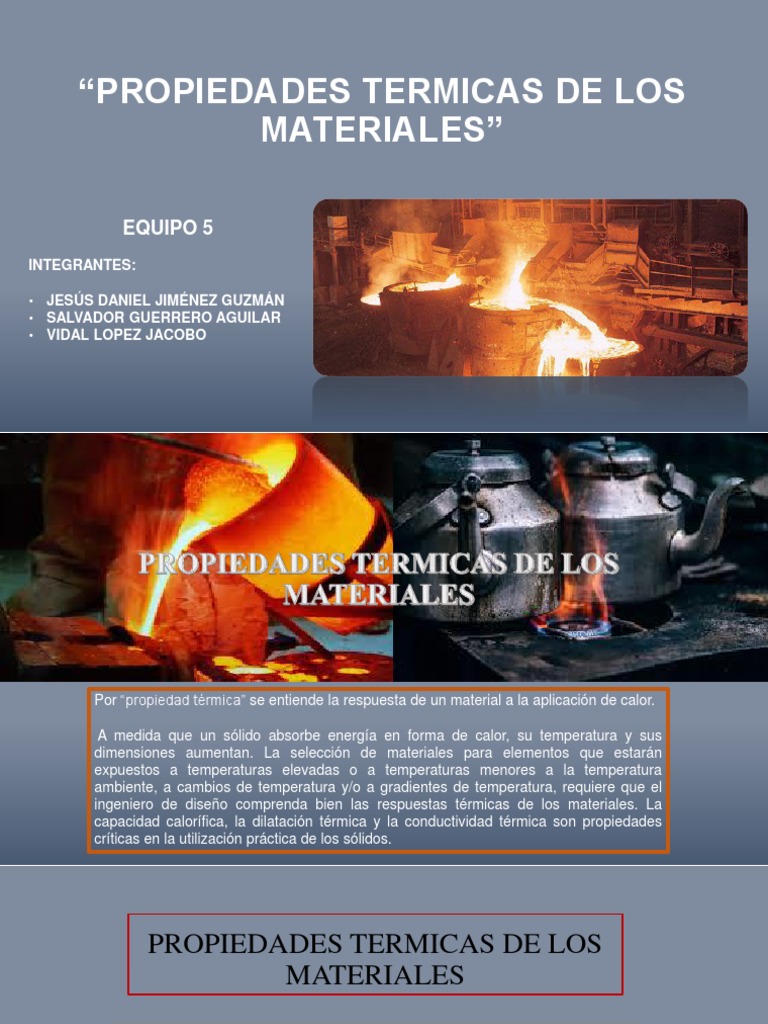 Propiedades Termicas de Los Materiales | PDF | Conductividad térmica ...