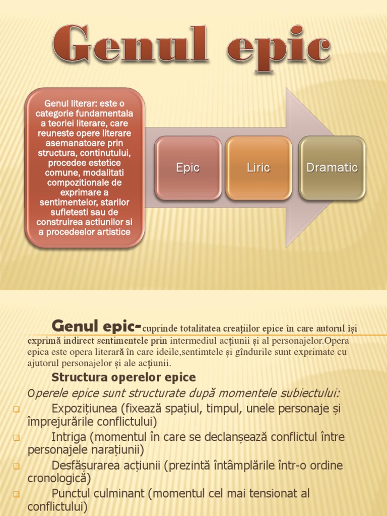 Genul Epic Prezentare | PDF