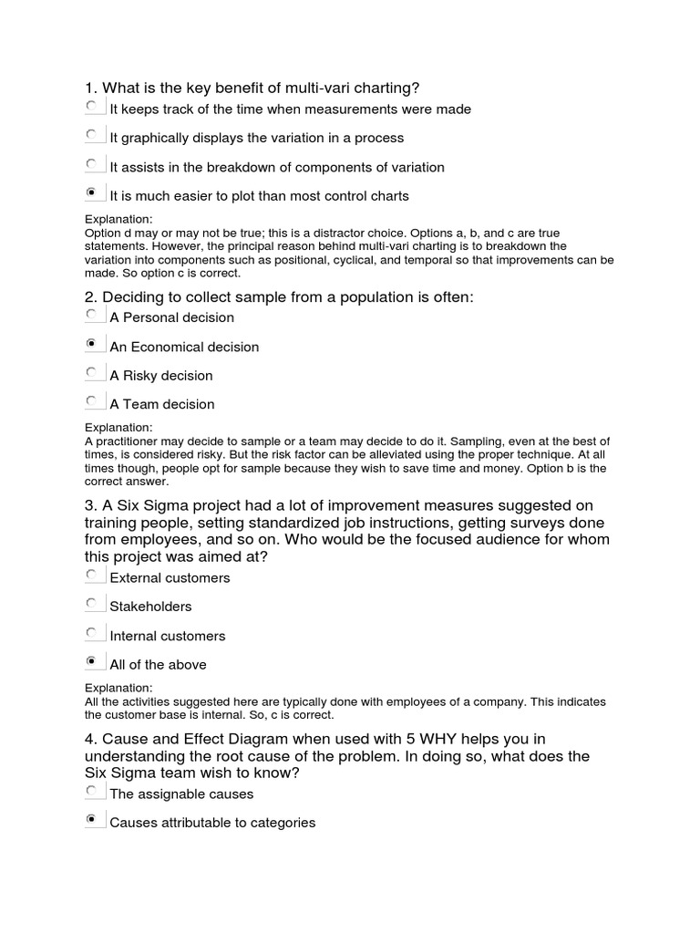 Six Sigma | PDF | Analysis Of Variance | Experiment
