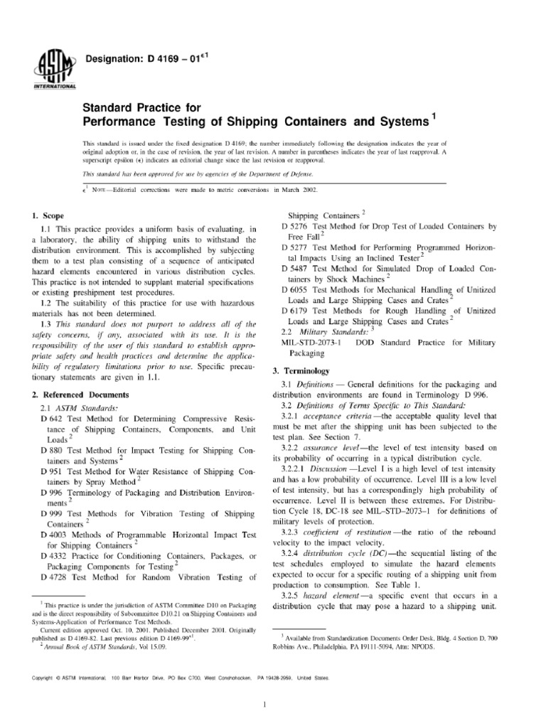 Astm D4169 | PDF