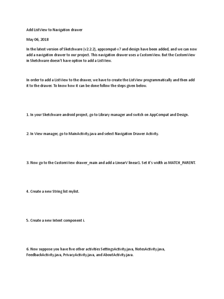 Add ListView to-WPS Office Sketchware | PDF | Java (Programming Language) | Computing