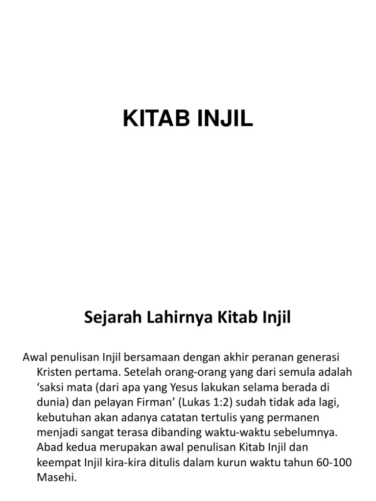 Kitab Injil | PDF | Agama & Spiritualitas