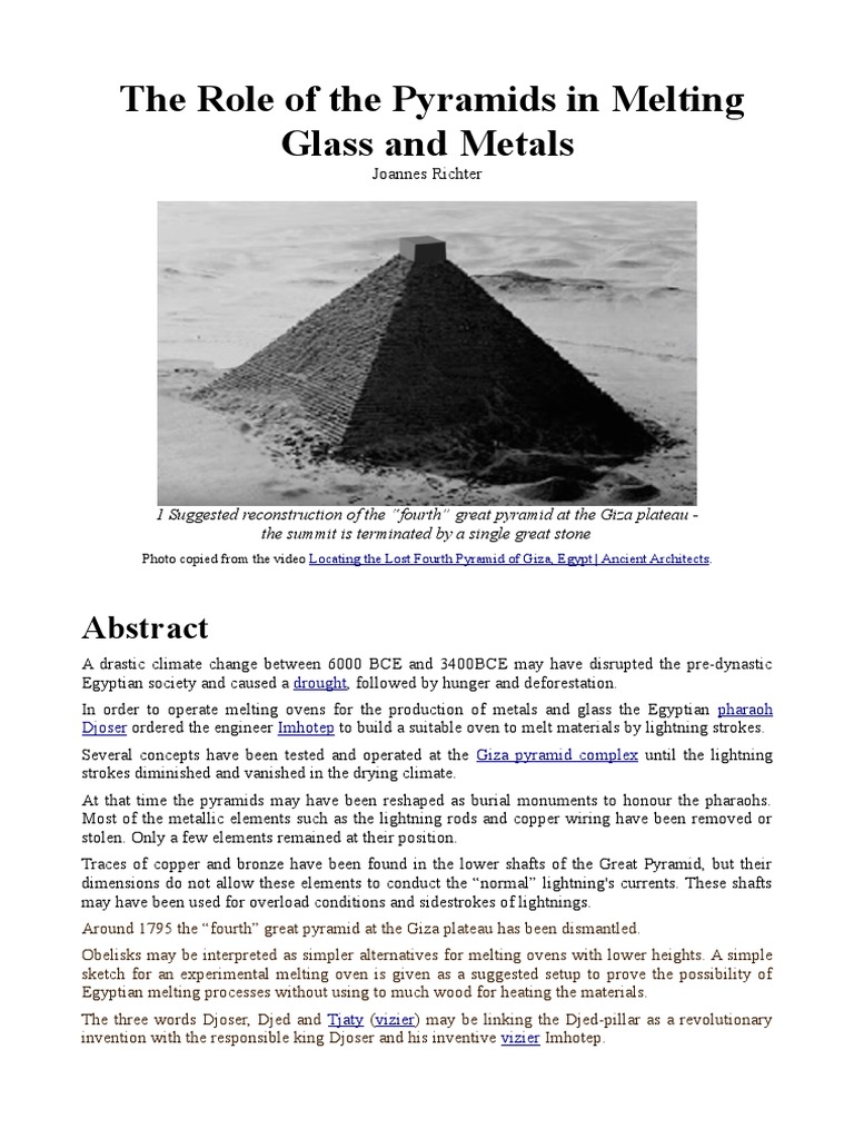 The Role of The Pyramids in Melting Glass and Metals | PDF | Nature