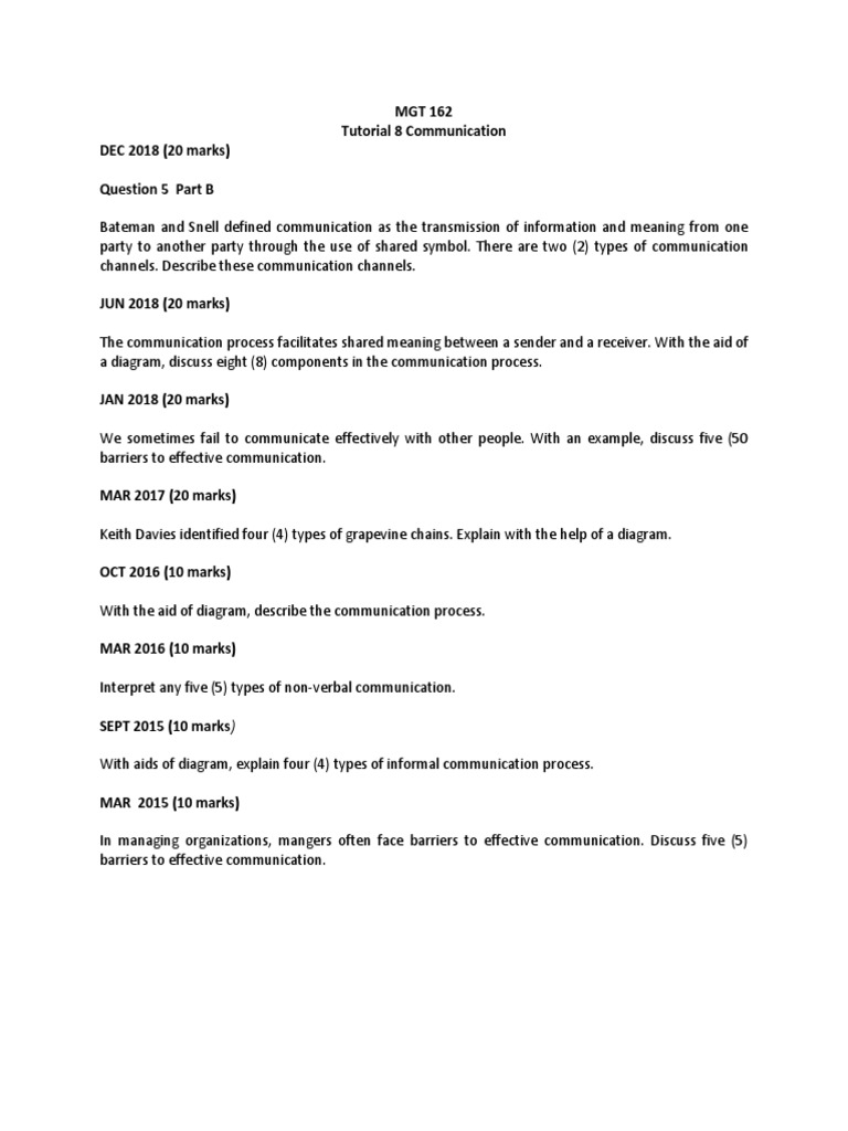 MGT 162 Chapter 8 Communication | PDF