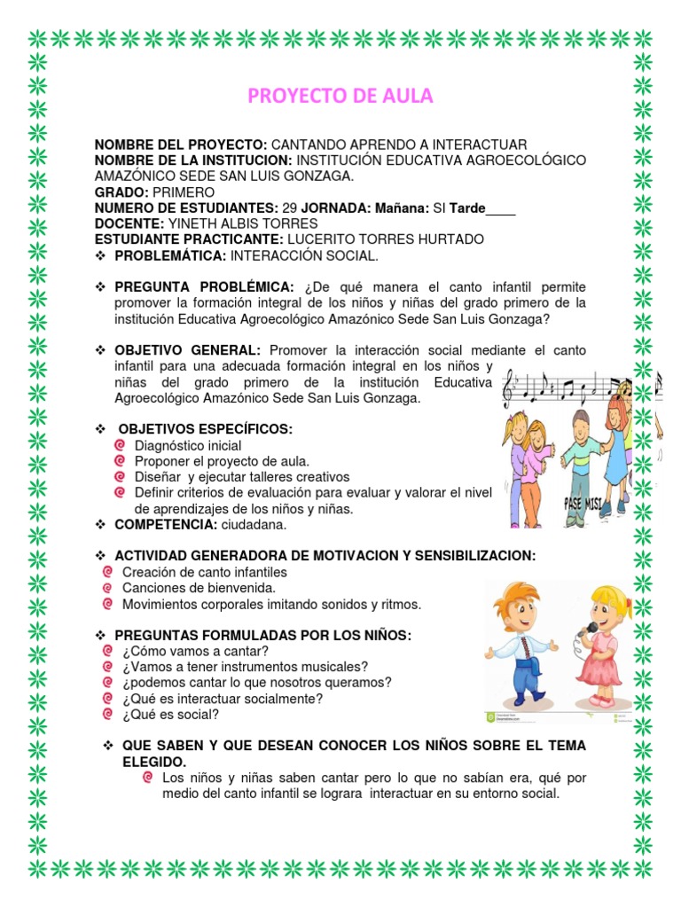 Proyecto de Aula | PDF | Salón de clases | Evaluación