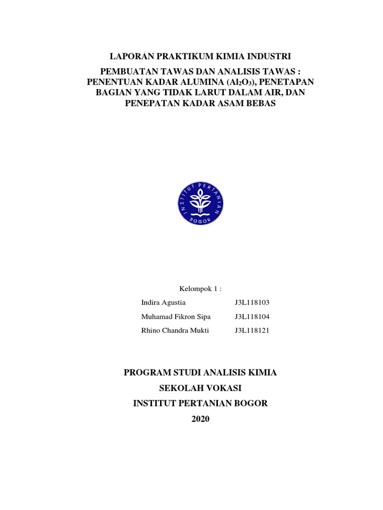 Pembuatan Tawas dan Analisis Kadar Al | PDF | Sains & Matematika