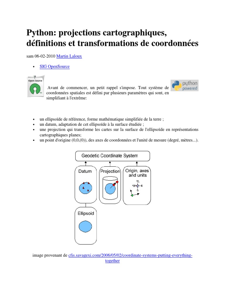 Python Projections Cartographiques Definitions Et Transformations de ...